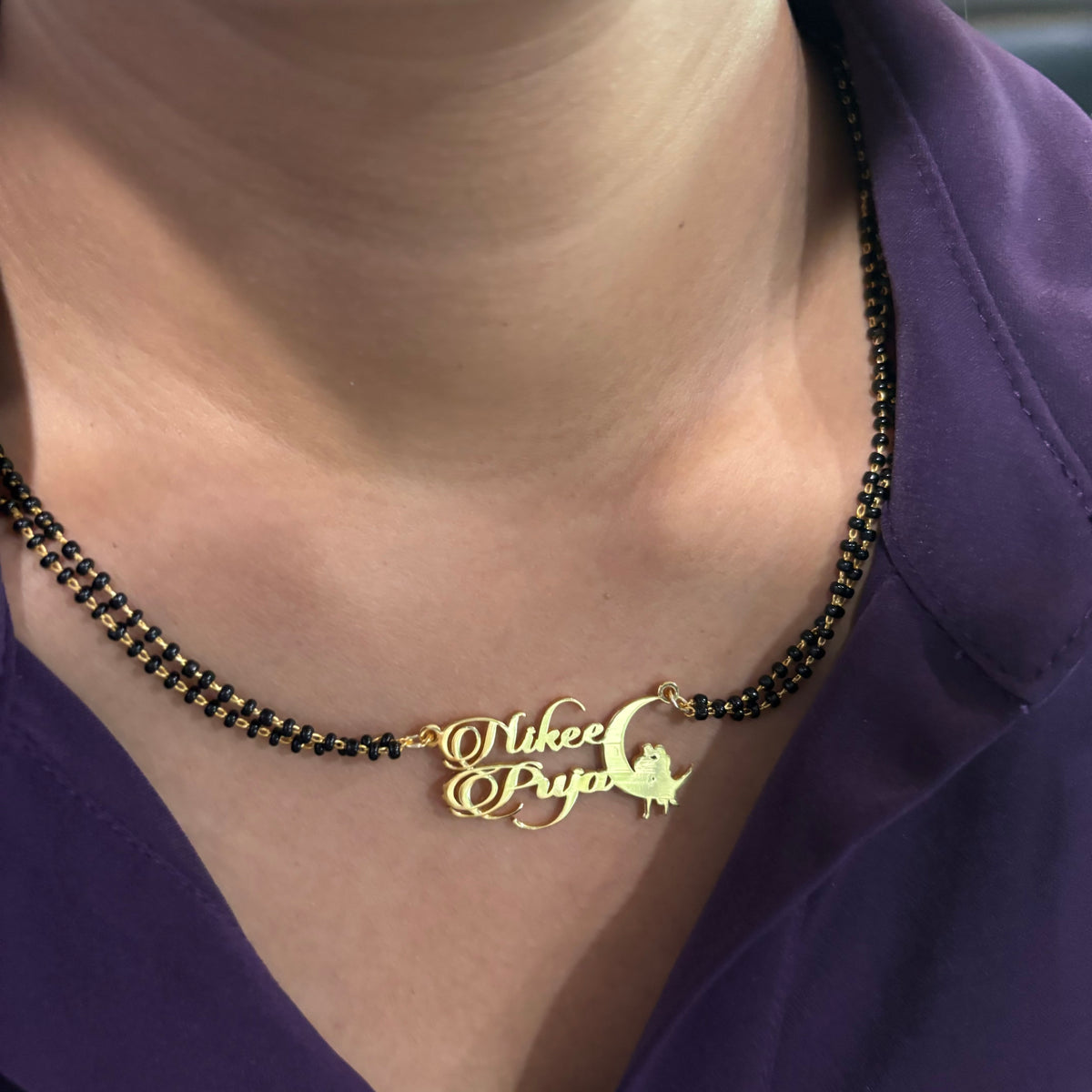 Customize Moon Name Necklace – Zivi Fashion