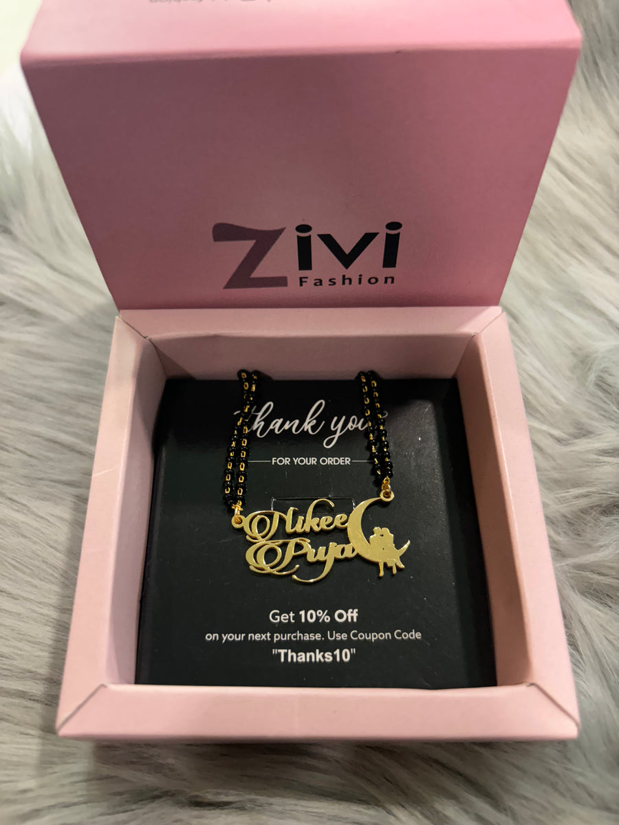 Customize Moon Name Necklace – Zivi Fashion