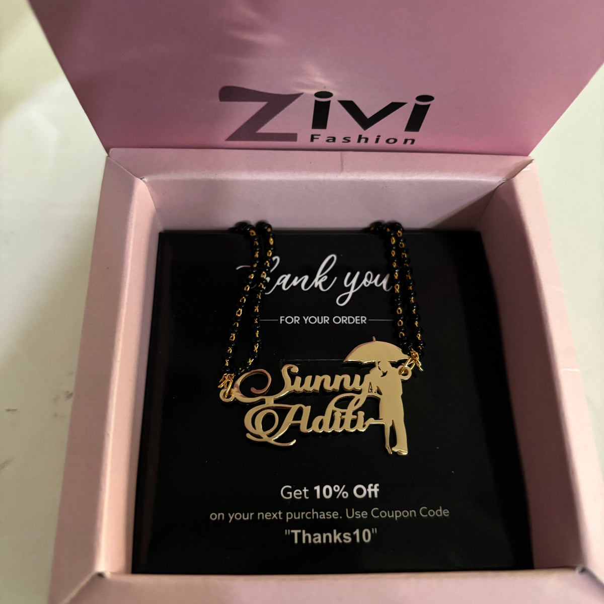 Umbrella Couple Name Necklace – Zivi Fashion
